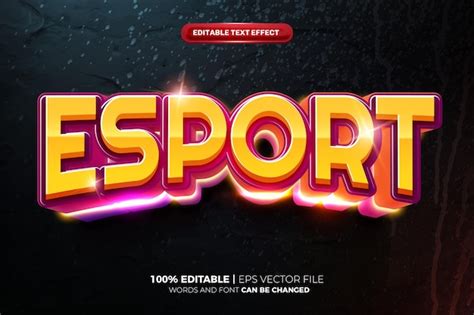 Premium Vector Super Glow Esport 3d Text Effect