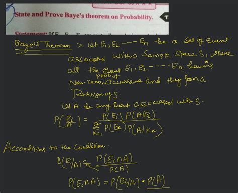 State And Prove Baye S Theorem On Probability Filo