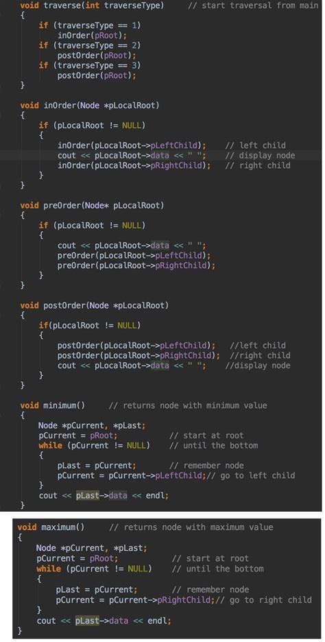 solved c implement and test the following tree methods