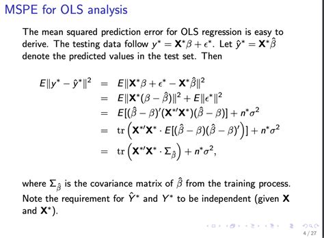 regression when to divide by n when calculating mean squared