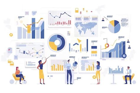 Premium Photo Vector Illustration Of Business Data Graph Analysis On White Background