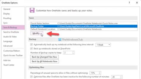 How To Change OneNote Backup Folder In Windows