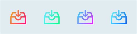 Direct Message Line Icon In Gradient Colors Inbox Signs Vector