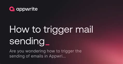 How To Trigger Mail Sending Threads Appwrite