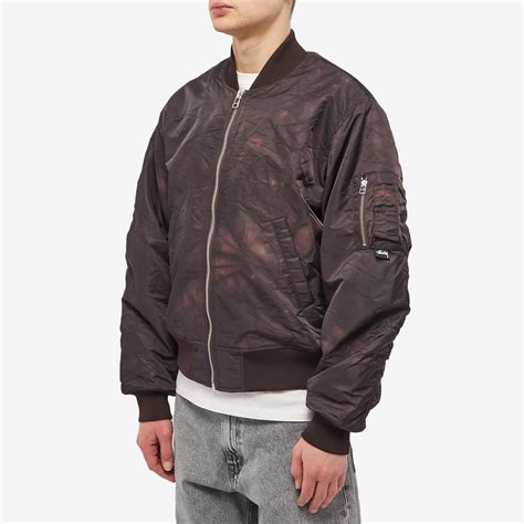 Stussy Stussy Dyed Nylon Bomber Jacket Brown End Kr