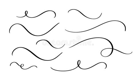 Hand Drawn Collection Of Curly Swishes Swashes Swoops Calligraphy