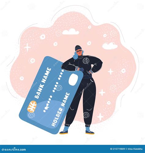 Illustration Of Thief With A Credit Card Stock Vector Illustration Of