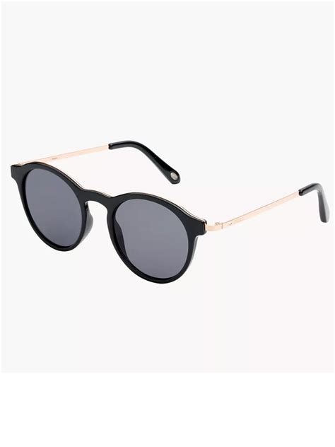 Fossil Round Sunglasses Black Rosegold Balilene