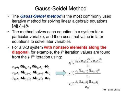 Ppt Iterative Methods In Linear Algebra Gauss Seidel And Jacobi