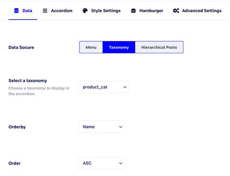 Data Source Menu Taxonomy Or Posts Wpbean Documentation