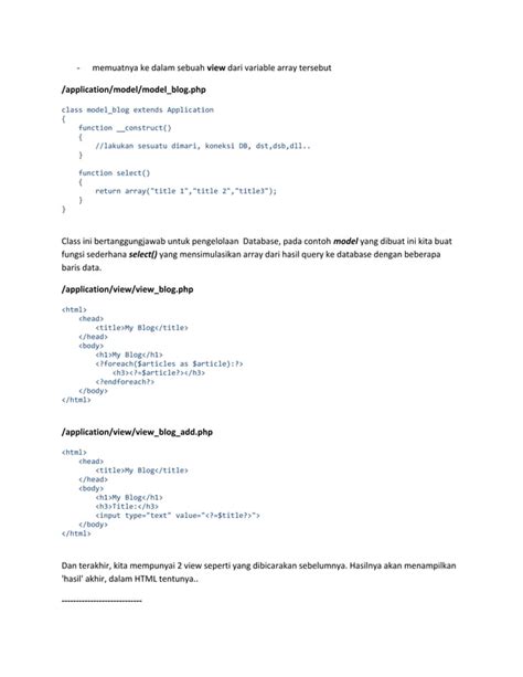 membuat mvc framework sederhana dengan php pdf free download