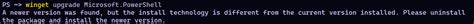 Cannot Update Powershell Through Winget Because Newer Versions Arent