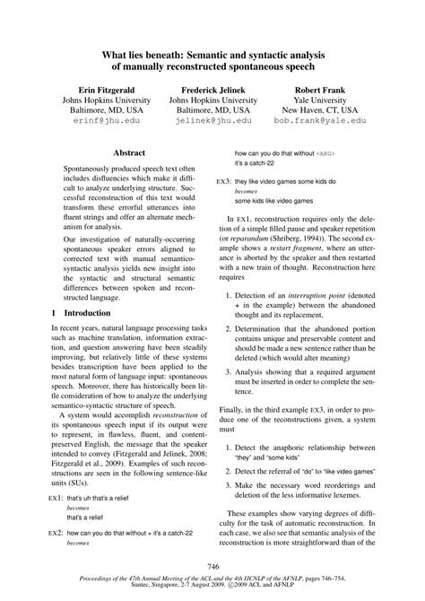 Pdf What Lies Beneath Semantic And Syntactic Analysis Of Manually Reconstructed Spontaneous