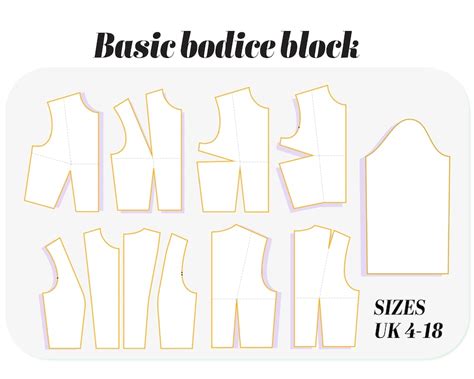 Basic Bodice Block Sewing Pattern Womens Bodice Etsy