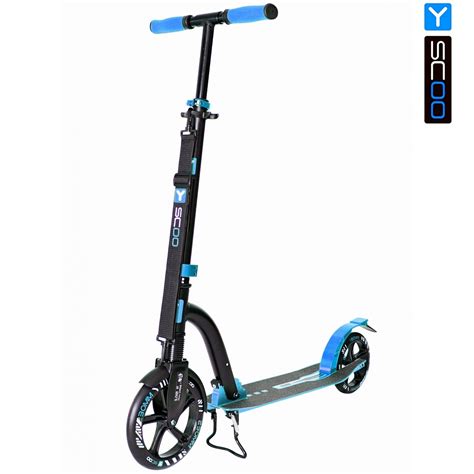 Самокат Y-SCOO RT SLICKER 230 DELUXE с амортизатором blue