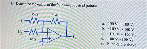Solved Determine The Output Of The Following Circuit Chegg