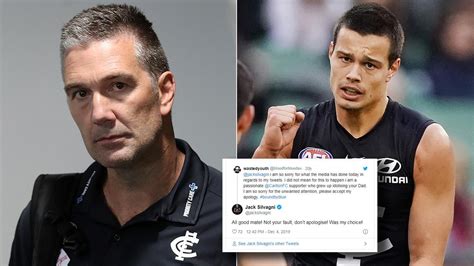 Afl 2019 Stephen Silvagni Leaves Carlton Jack Silvagnis Tweet About