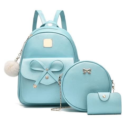 BESTSLE Mini Leather Backpack Purse 3 Pieces Bowknot Small Backpack