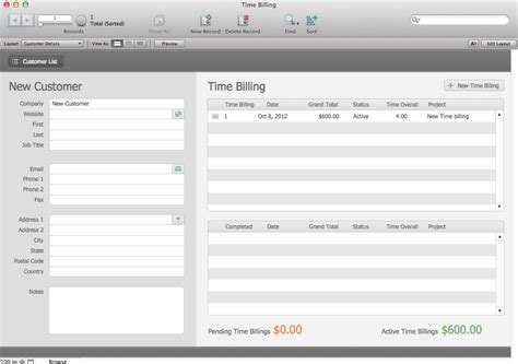 the mac office time billing filemaker pro 12 starter solution
