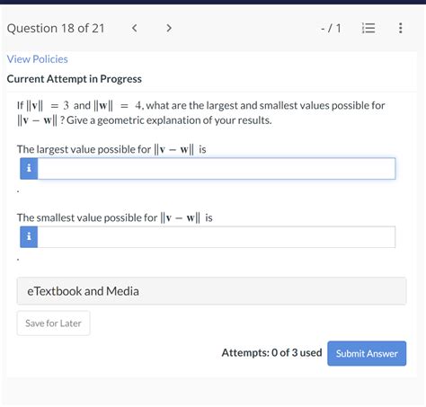 Solved If ∥v∥3 And ∥w∥4 What Are The Largest And Smallest
