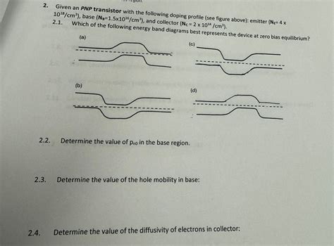 Solved Given An Pnp Transistor With The Following Doping