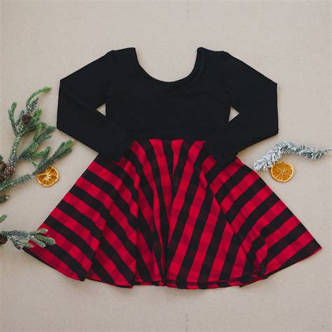 Red And Black Check Twirl Dress Black Bodice Doodle And Jack