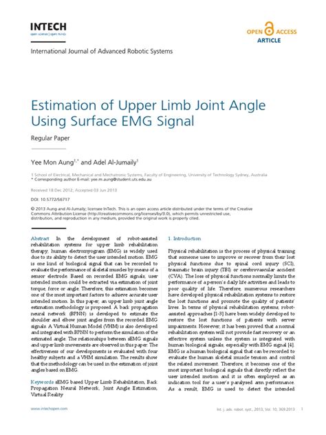 Pdf Estimation Of Upper Limb Joint Angle Using Surface Emg Signal Dokumen Tips
