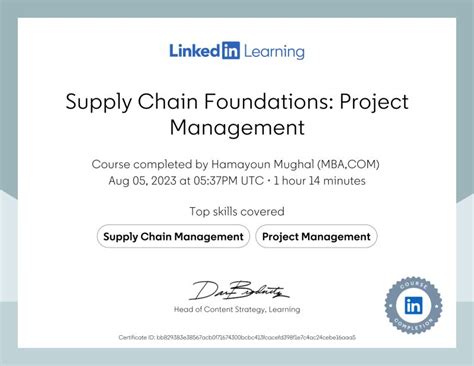 Hamayoun Mughal On Linkedin Certificate Of Completion