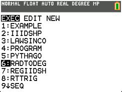 Degrees Radians Converter TI Program Math Class Calculator