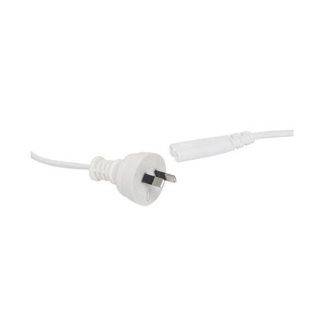 White Iec C7 Power Cable Female Socket To 240v Mains Plug Cable 1 8m