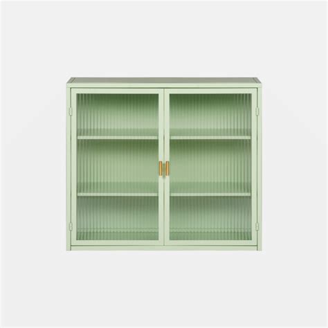 Ebern Designs 2756glass Doors Modern Two Door Wall Cabinet With