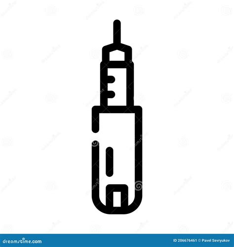 Ligne Noir Injecteur Dinsuline Dillustration De Vecteur Dicône