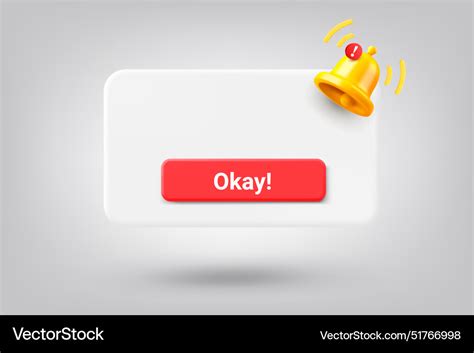 Interface Window With Button And Notification Vector Image