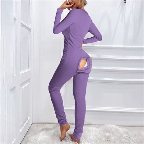 Hvyesh Pajamas For Womenwomens Button V Neck Onesies Pajamas Sleepwear