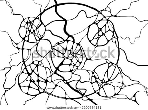 Abstract Neurographic Drawing Neuro Art Graphic Stock Illustration