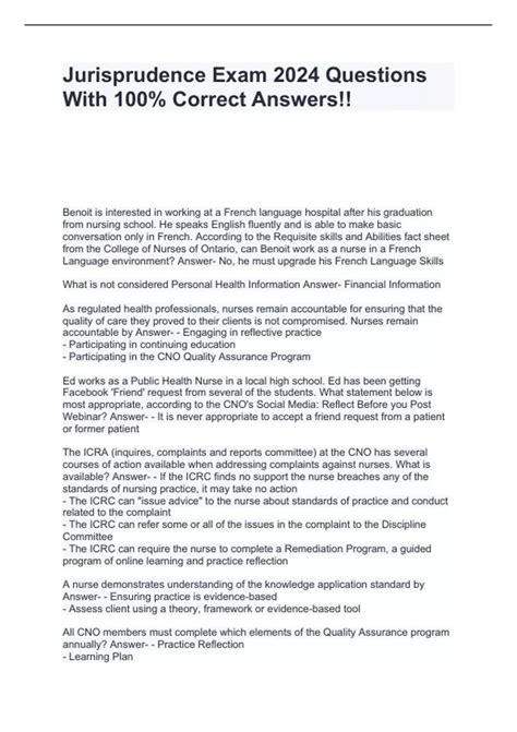 Jurisprudence Exam 2024 Questions With 100 Correct Answers Jurisprudence Stuvia Us