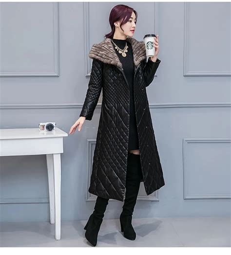 Зимнее пальто из искусственной овечьей кожи женская тонкая куртка длинное пальто с воротником