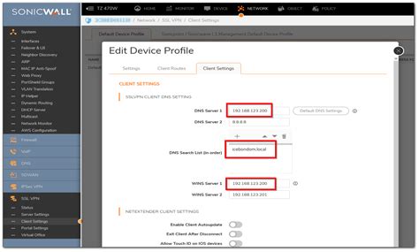 Ping Via Hostname When Connected To Ssl Vpn Sonicwall