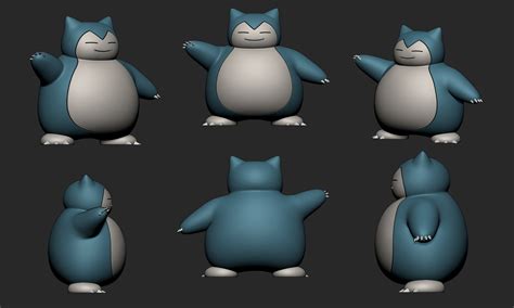Stl File Pokemon Munchlax And Snorlax With 2 Poses・3d Printer Design