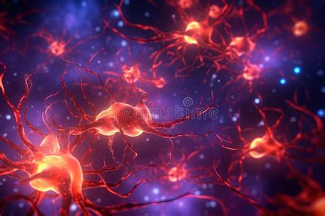 Science And Medicine Abstraction With Neurons Transmitting Synapse