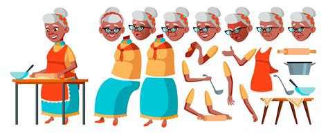 Old Woman Vector Senior Person Portrait Elderly People Aged Black