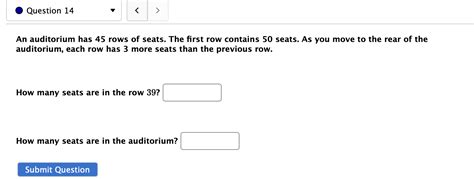 Solved An Auditorium Has 45 Rows Of Seats The First Row Chegg