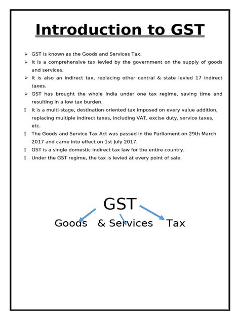 Introduction to GST | PDF