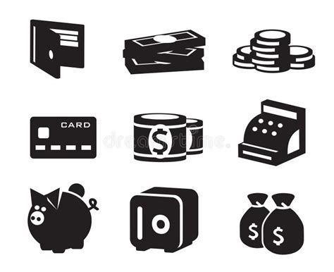 Money Icons Set Stock Vector Illustration Of Bank Cash 31310554