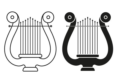 vector de icono de diseño plano de arpa en blanco y negro 14468415 Vector en Vecteezy