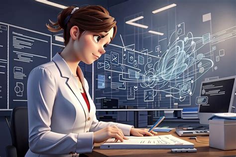 Premium Ai Image Efficiency Unleashed Businesswomen Embrace Document