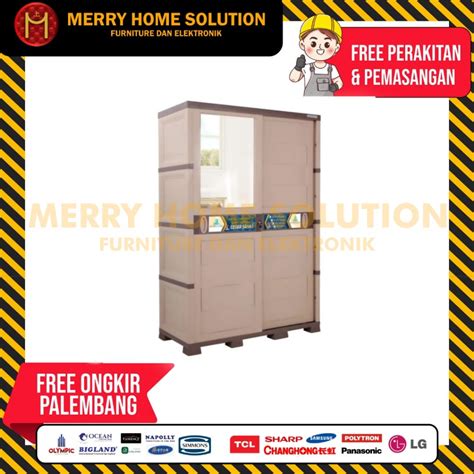 Jual Lemari Pakaian Plastik Olymplast OTC MODERN 2 Pintu Sliding