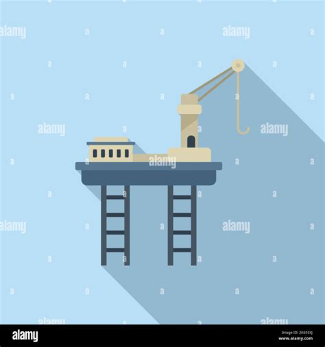 Sea Rig Icon Flat Vector Ocean Platform Drilling Oil Stock Vector Image Art Alamy