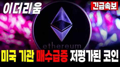 이더리움 전망 이더리움 미국 기관 매수급증 가장 저평가된 코인 이더리움 비트코인 리플 엑스알피 전략자산화 밈코인 트럼프 이더리움etf 스테이킹 Youtube