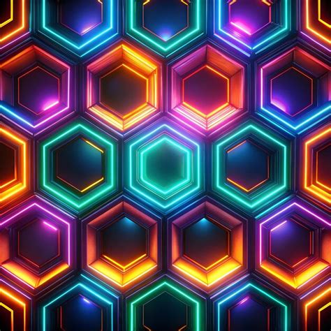 Close Up Shot Of A Repeating Hexagonal Pattern Premium AI Generated Image